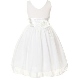 BNY Corner | Dresses | Flower Girl Chiffon Dress 82 V Neck Tea Length ...
